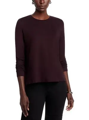 Majestic Filatures Majestic Filatures Pleat Back Tee Aubergine