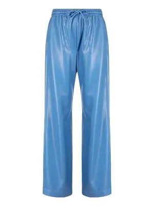 Nanushka Faux-leather Drawstring-waist Trousers - Blue