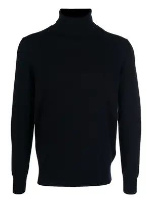 ALLUDE Roll Neck Cashmere Jumper - Blue