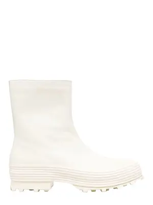 Camper Traktori Leather Ankle Boots - White