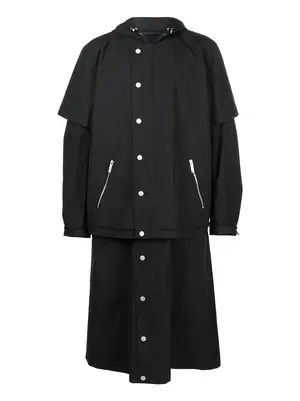 44 LABEL GROUP Single-breasted Mid-length Trench Coat - Black