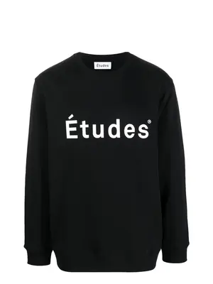 ÉTUDES STUDIO Logo-print Organic-cotton Sweatshirt - Black