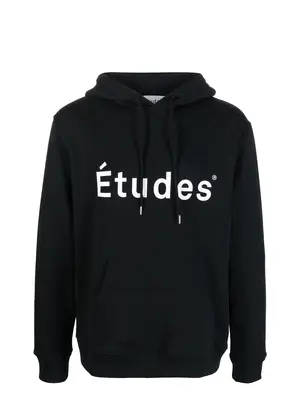 ÉTUDES STUDIO Klein Logo-print Cotton Hoodie - Black