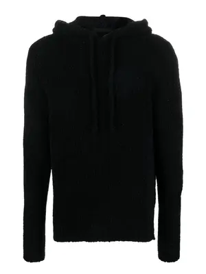 TEN C Sherpa Wool-blend Hoodie - Black