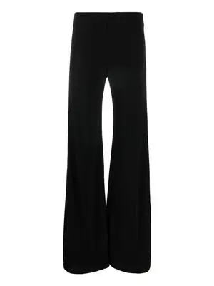 Alberta Ferretti Flared Wide-leg Trousers - Black