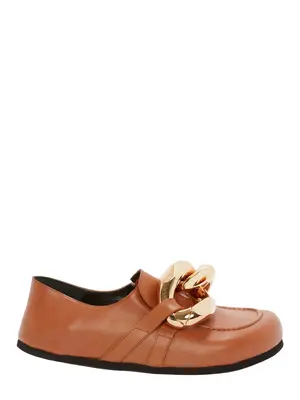 JW Anderson Chain Leather Loafers - Brown