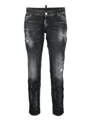 Dsquared2 Distressed Cropped Jeans - Grey