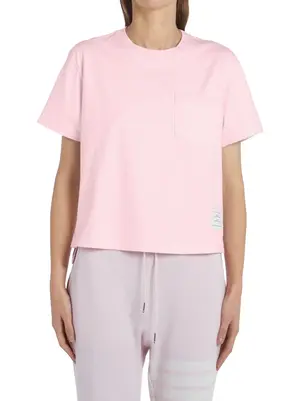 Thom Browne Thom Browne Medium Weight Cotton Jersey Boxy Pocket Tee Light Pink