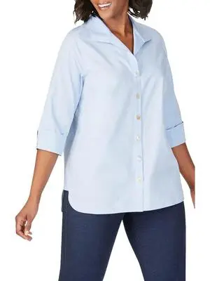 Foxcroft Pandora Non-iron Tunic Shirt - Blue Wave