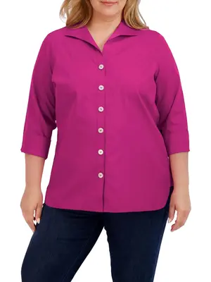 Foxcroft Foxcroft Pandora Non-Iron Tunic Shirt Fuchsia