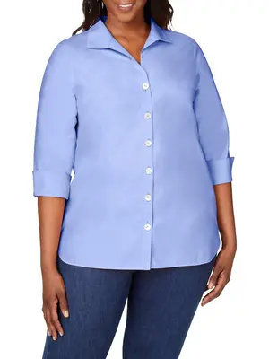 Foxcroft Foxcroft Pandora Non-Iron Tunic Shirt Iris Bloom