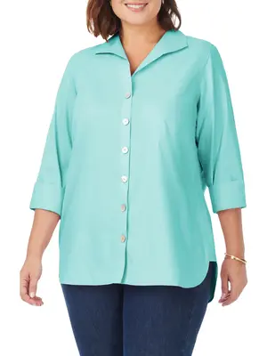 Foxcroft Foxcroft Pandora Non-Iron Tunic Shirt Oceanside