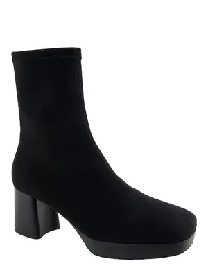 Aerosoles Sussex Platform Bootie - Black Stretch Gabardine