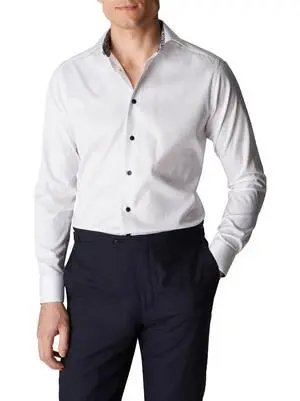Eton Contemporary Fit Twill Dress Shirt - Natural