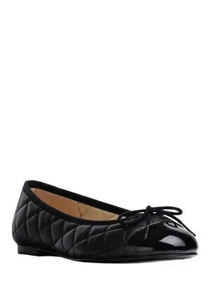 JON JOSEF Belle Quilted Ballerina Flat - Black Combo