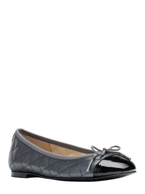 JON JOSEF Jon Josef Belle Quilted Ballerina Flat Pewter Soft