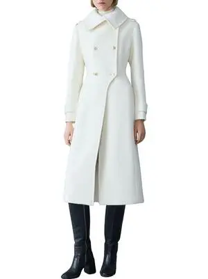 Mackage Elodie Double-breasted Military Maxi Coat - Cream