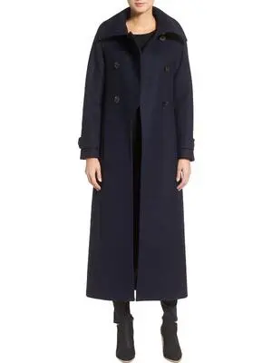 Mackage Elodie Double-breasted Military Maxi Coat - Navy