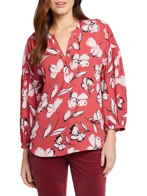 NYDJ NYDJ Paulina Tie Dye Peasant Top Bountiful