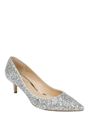 Badgley Mischka Jewel Badgley Mischka Royalty Kitten Heel Pump Silver Disco