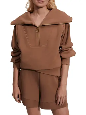 Varley Varley Vine Ottoman Half Zip Pullover Golden Bronze