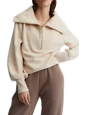 Varley Varley Vine Ottoman Half Zip Pullover Oatmeal Marl
