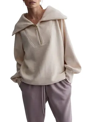 Varley Varley Vine Ottoman Half Zip Pullover Taupe Marl