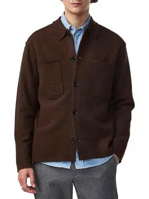 Nn07 Jonas Boiled Wool Shirt Jacket - Demitasse