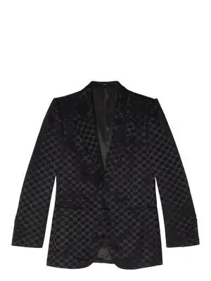 Gucci Gg Cotton Viscose Formal Jacket - Black