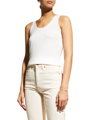 Majestic Filatures Lyocell Cotton Tank Top Milk