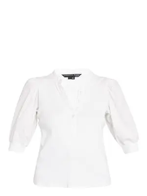 Veronica Beard Coralee Puff Sleeve Top - White