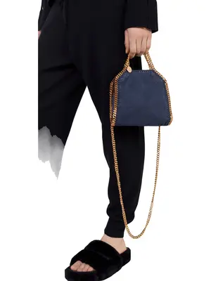 Stella McCartney Falabella Tiny Tote Bag Indigo Moon