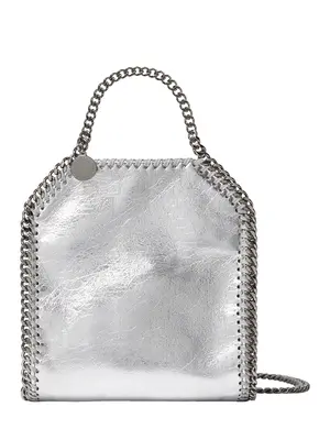 Stella McCartney Falabella Tiny Tote Bag Metallic Silver