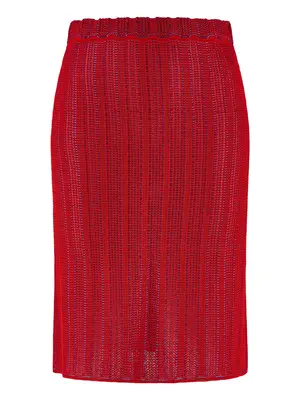 FERRAGAMO Knitted Wrap Skirt Red