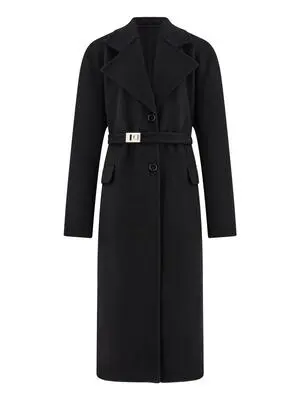 FERRAGAMO Virgin Wool And Cashmere Coat - Black