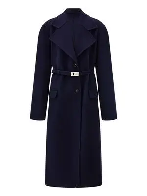 FERRAGAMO Virgin Wool And Cashmere Coat - Blue