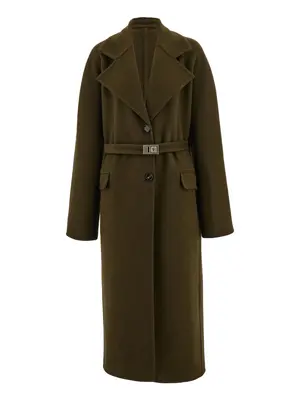 FERRAGAMO Ferragamo Virgin Wool And Cashmere Coat Green