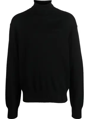 Off-White Roll-neck Wool Jumper - Black