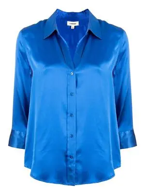 L'Agence Dani Three-quarter Sleeve Blouse - Blue