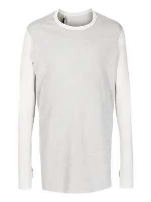 Boris Bidjan Saberi Ribbed Cotton Long-sleeve T-shirt - Grey