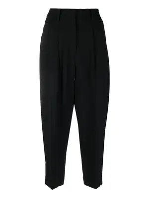 Michael Kors High-waisted Cropped Trousers - Black