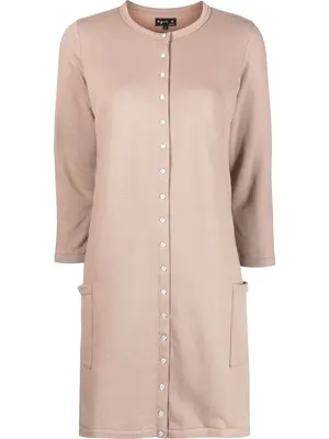 AGNÈS B. Three-quarter Sleeve Shirt Dress - Neutrals