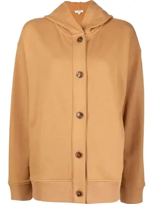 Vince Button-up Hoodie - Brown