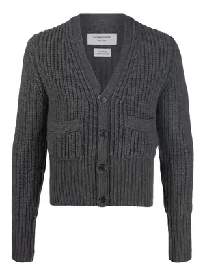 Thom Browne Patch-pocket Cashmere Cardigan - Grey