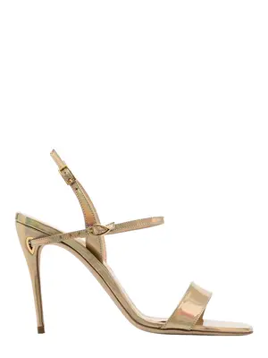 Jennifer Chamandi Tommaso 105mm Leather Sandals - Gold