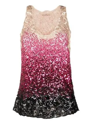 Ermanno Scervino Sequin-embellished Tank Top - Neutrals
