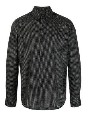 AGNÈS B. Polka Dot-print Cotton Shirt - Black