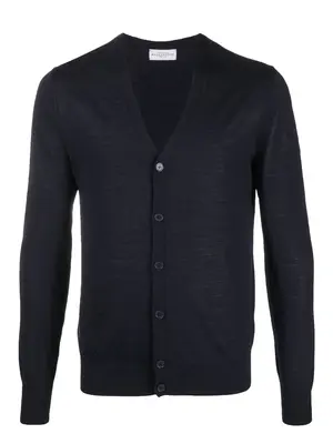 BALLANTYNE Fine-knit Wool Cardigan - Blue