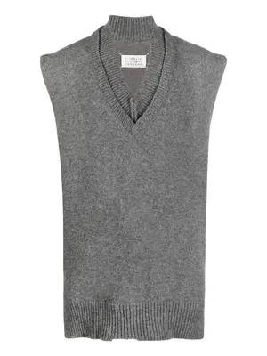 MAISON MARGIELA Knitted Vest - Grey