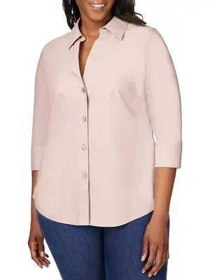 Foxcroft Paityn Non-Iron Button-Up Shirt Birch Wood